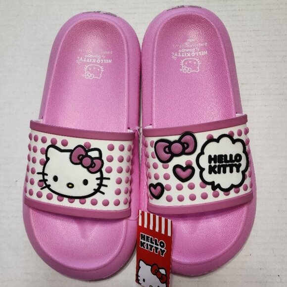Sanrio | Shoes | New Hello Kitty 3d Design Slide Sandals Pink White ...